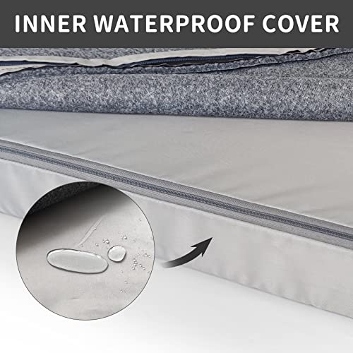 Outdoor Heated Pet Bed,Orthopedic Foam Heating Pet Bed for Small, Medium, Large and Dogs/Cats - Auto Temperature Control Outdoor Heated Cat Pad- with Removable Washable Cover - Water-Resistant Pet Mat