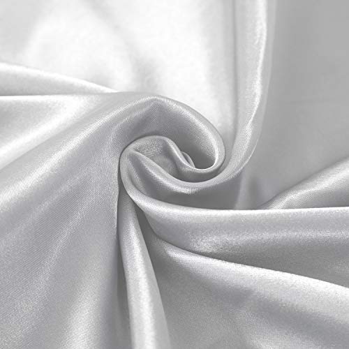 yourose Satin Pillowcase for Hair and Skin, 2 Pack Standard Size Silky Pillowcases with Envelop Closure, (Silver, 20βX26β,2pcs)