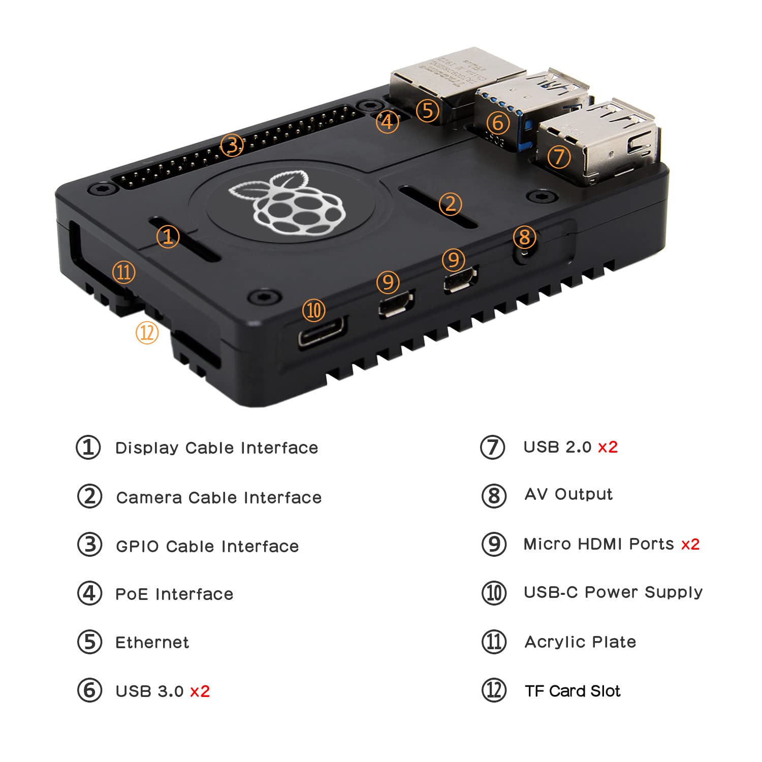 Geekworm for Raspberry Pi 4 Case, CNC Ultra-Thin Aluminum Alloy Metal Passive Cooling Case, Raspberry Pi 4 Heatsink Case Compatible with Raspberry Pi 4 Model B Only (N300)