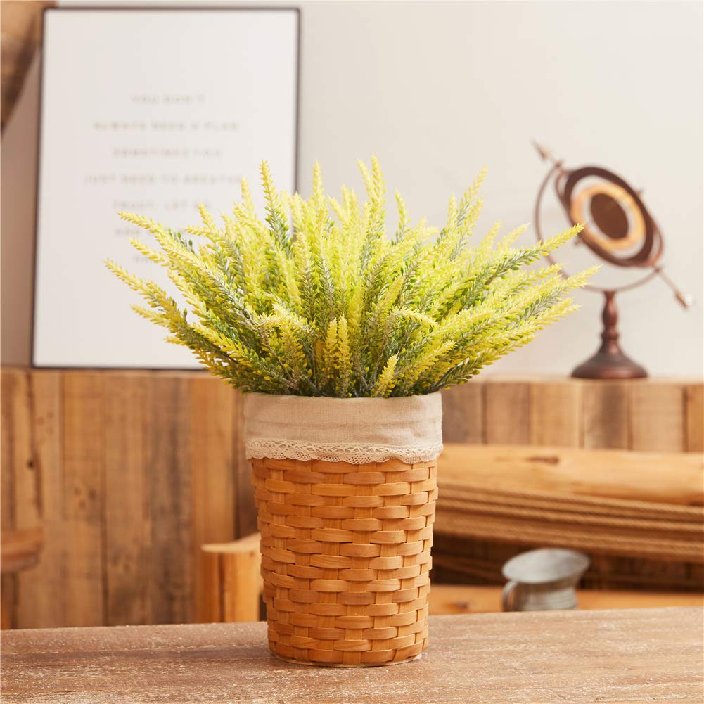 Fule 4 Pcs Artificial Lavender Flowers for Home Kitchen Party Wedding Garden Office Patio Decor, Yellow
