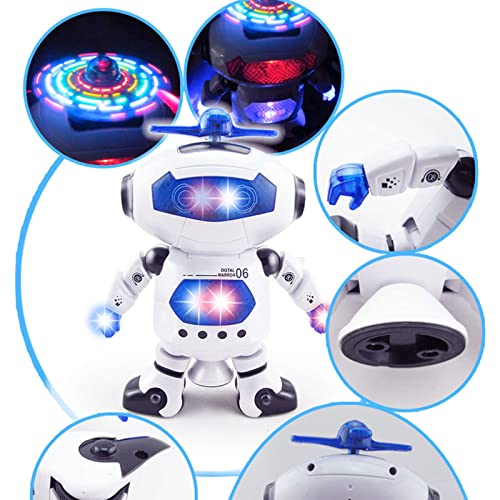 ONIMANROS 360° Rotatable Lighting Dancing Humanoid Robot Toy Kid Children Playful Gift