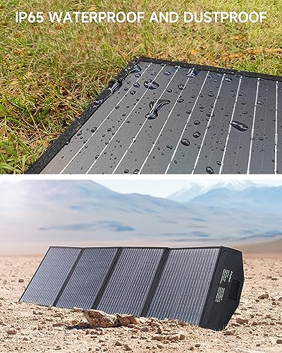 Geelhertz 100W Portable Solar Panel, Foldable with Carry Case, High 22% Efficiency, IP65 Water & Dustproof Design for Camping, RVs, or Backyard Use