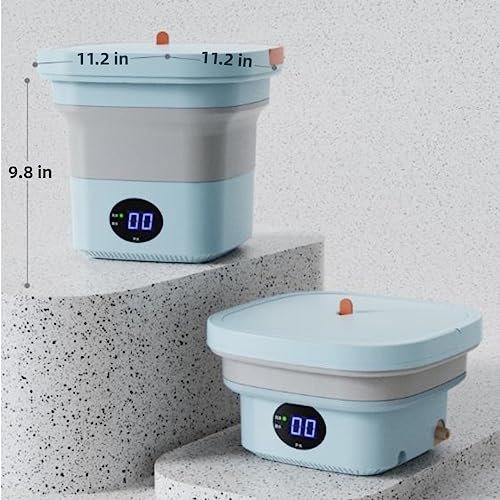 Folding Washing Machine,6L Portable Washing Machine,Mini Washing Machine with 3 Modes Deep Cleaning for Underwear, Baby Clothes, or Items, Foldable Machine Apartments, Camping, Travel (Blue)