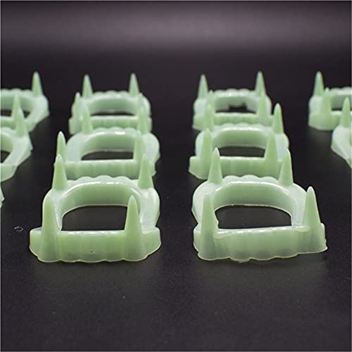 IFOTIME Teeth Halloween Luminous Denture Scary White Horror Teeth Green Fake Tooth Care Led Light Teeth (B, One Size)
