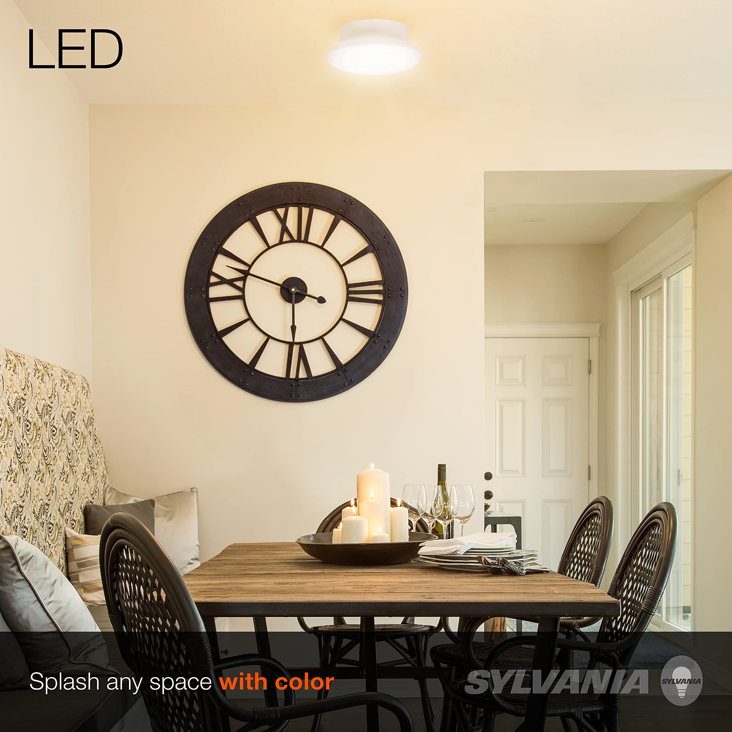 SYLVANIA Ultra LED Ceiling Light Bulb, 60W Equivalent, Efficient 9W, 700 Lumens, Frosted, Non-Dimmable, 2700K, Soft White - 1 Pack (75080)