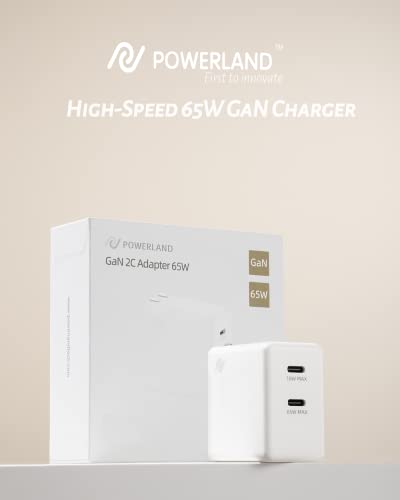 Powerland USB C GaN Charger 33W Usmile33 Ultra-Thin, PD PPS Fast Charger Adapter Compatible with iPhone 14/13/12,Pixel,Galaxy,iPad/iPad Mini,Galaxy S Series, MacBook Pro/Air and More (with Cable)