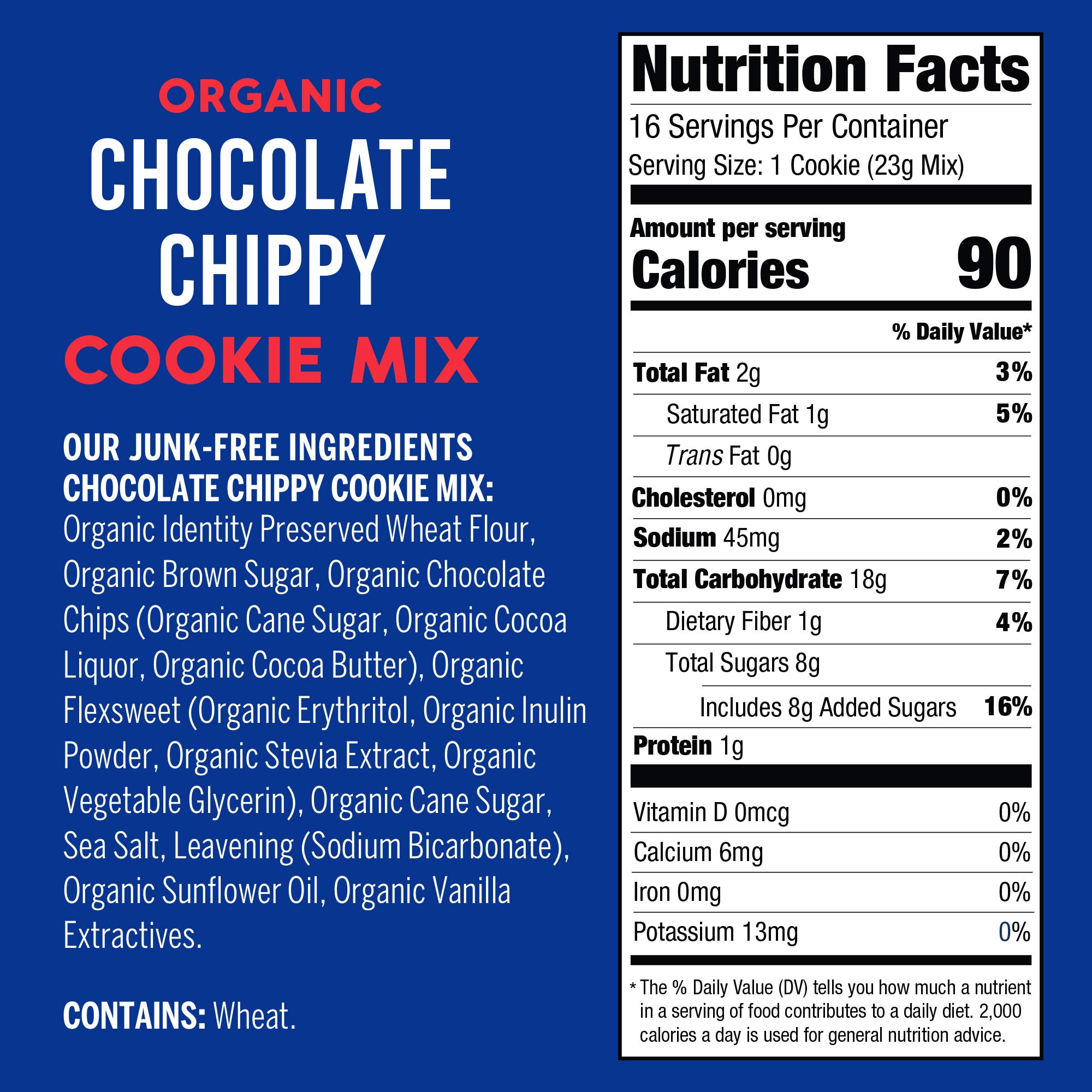 Foodstirs Junk-Free Bakery Organic Chocolate Chippy Cookie Baking Mix, 13.05 Oz | Non-GMO | Low Sugar