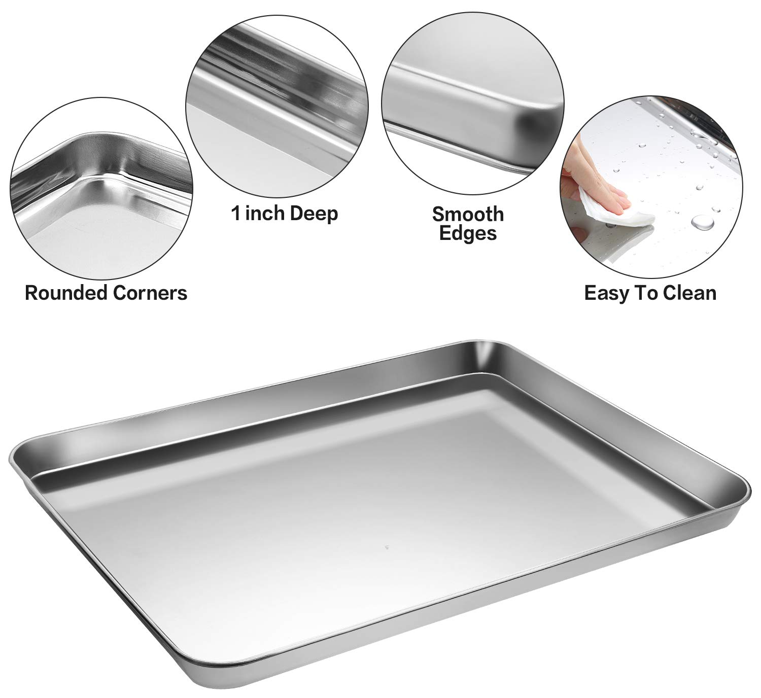 KOMUEE 9-Piece Baking Sheet, Cooling Rack with Silicone Mat Set (3 Pans + 3 Racks + 3 Mats), Stainless Steel Cookie Sheet with Cooling Rack and Baking Mat, Non Toxic & Easy Clean