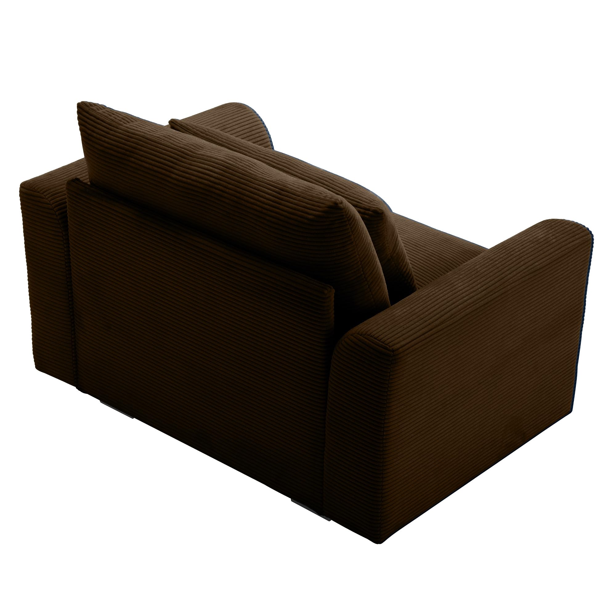 SLEERWAY Oversized Accent Chair for Living Room, 51" Comfy Corduroy Sofa with Lumbar Pillow, Modern Oversized Single Sofa Chair and A Half with Wide Armrest for Living Room, Apartment, Office, Brown