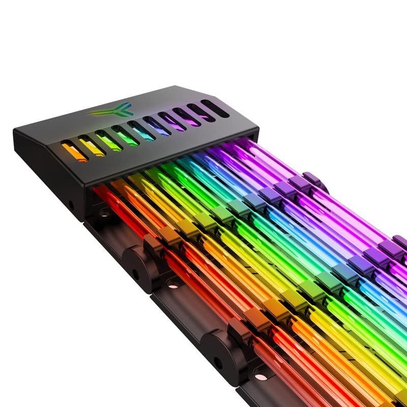 iHTP Power Supply Sleeved Cable, Customization 24 Pin ATX RGB Cable Extension Kit 18AWG, 5V 3Pin Synchronized Sleeved Cable for RGB Software