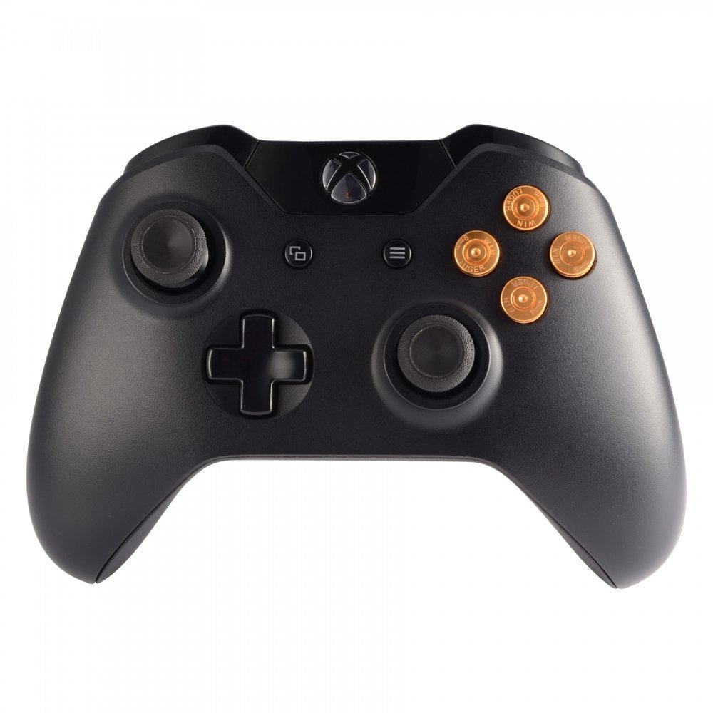eXtremeRate Gold Metal Alumium Alloy Bullet ABXY Mod Buttons Replacement Parts for Xbox One Controller