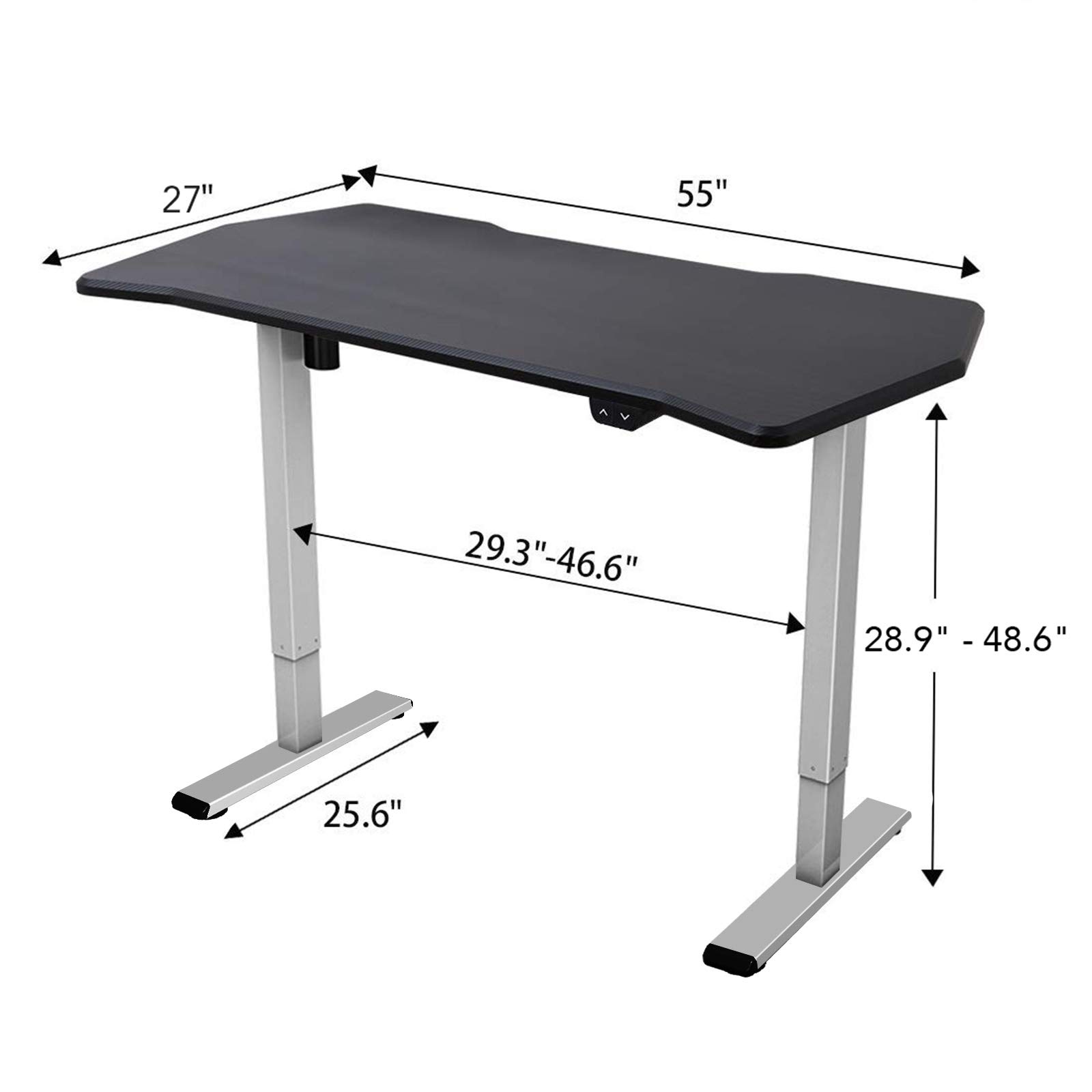 FLEXISPOT Height Adjustable PC Gaming Desk 55 x 27 Inches Computer Table for E-Sports Gamer Gray Frame with Game Top