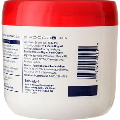 Eucerin Original Healing Rich Creme 16 oz (Pack of 3)