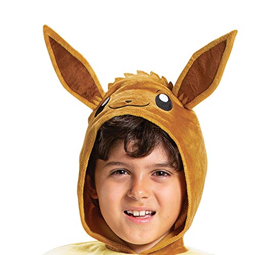 Eevee Pokemon Kids Costume, Official Pokemon Hooded Jumpsuit with Ears, Classic Size Large (10-12)