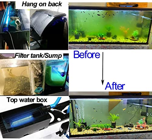OsAtNb Aquarium Clean Light,3W Mini Light with Timer Submersible Green Clean Light,Fish Tank Water Clean Green Algae Clear Waterproof Clean Lamp for Aquarium,Pond,Swimming Pool,Home Clean