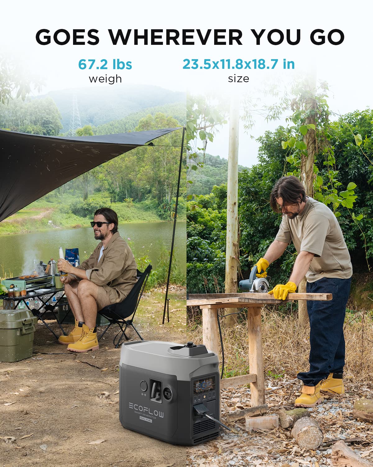 EF ECOFLOW 1800W Dual Fuel Smart Generator with Both LPG and Gas Powered Support, Smart Control, for Home Battery Backup, Emergency, Applicable for DELTA Pro/DELTA Max/DELTA 2/DELTA 2 Max