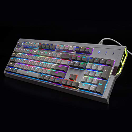 FIRSTBLOOD ONLY GAME. AK510 Retro Mechanical Gaming Keyboard - PBT SP Spherical Keycaps - Classic Grey-White Matching - RGB Backlight - Brown Switches