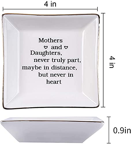 Ueerdand Gift for Mom from Daughter, Mother's Day, Christmas, Thanksgiving, Birthday Gift for Mother and Daughter Ceramic Ring Dish Decorative Jewelry Tray