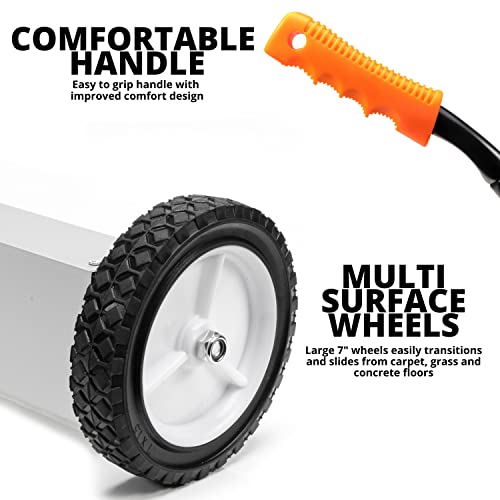 NEIKO 53416A 24β Rolling Magnetic Sweeper with Wheels, 30 Pound Capacity, Adjustable Handle & Floor Magnet Clearance Height, Metal Pick Up and Nail Magnet, Floor Sweeper for Construction, Shop, Etc.