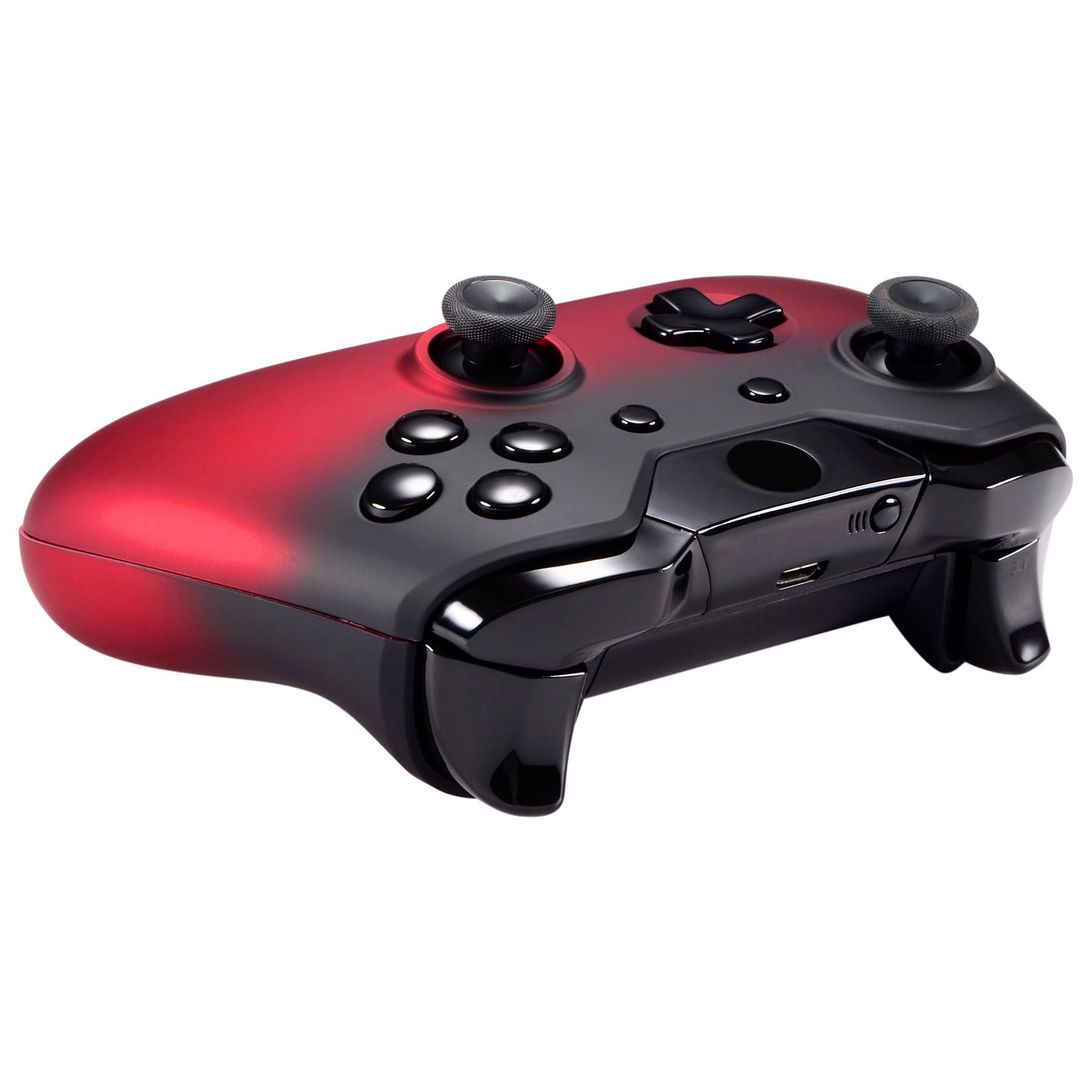 eXtremeRate Shadow Red Soft Touch Front Housing Shell Faceplate Replacement Parts Side Rails Panel for Xbox One Standard Controller W/3.5 mm