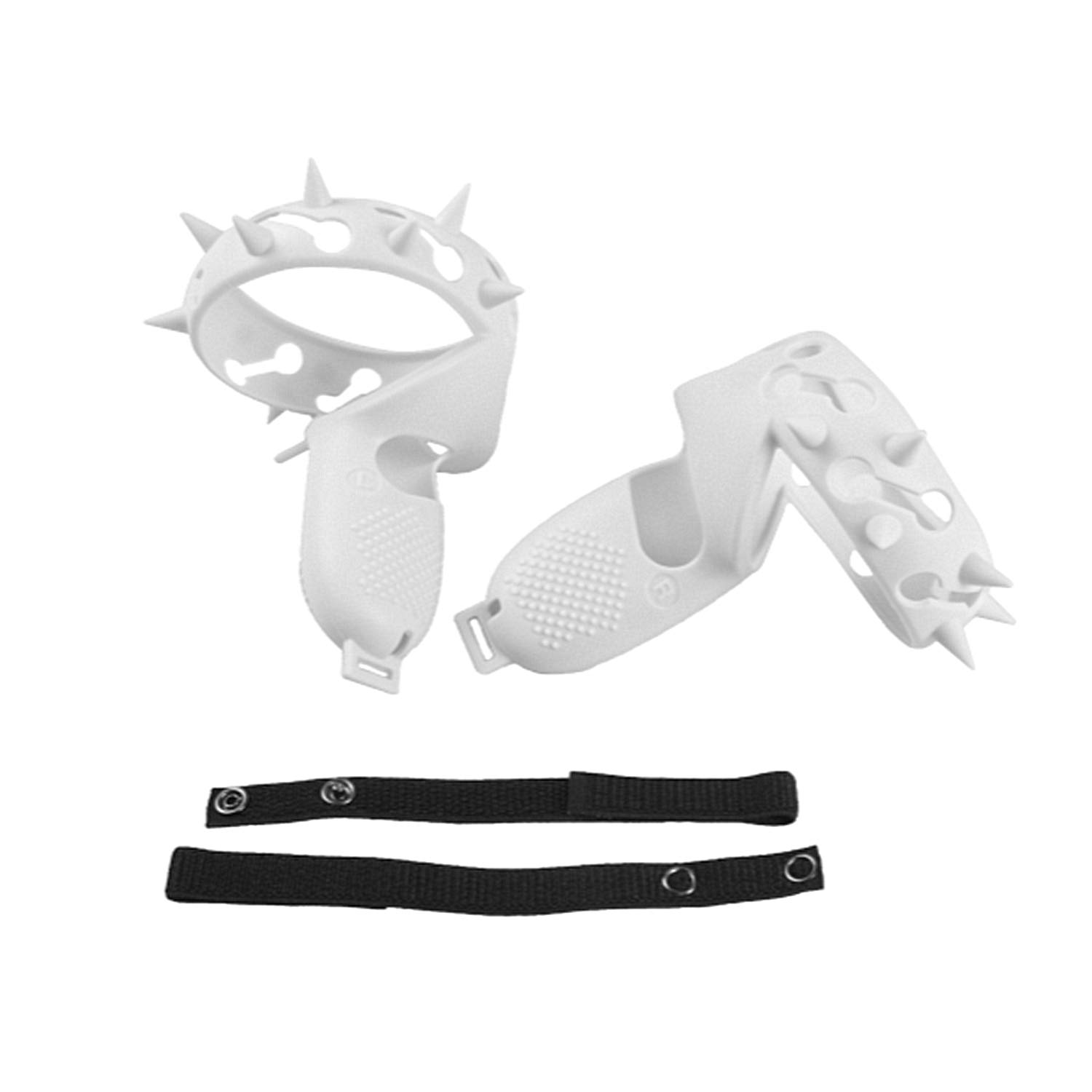 Full Protection Silicone Cover VR Headset for Quest 2 VR Premium Silicone Front Cover Controller Cover Grips Accessories Anti-Throw Sweatproof (White)