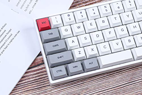 EPOMAKER SK66S 60% Keys Bluetooth 5.1 Wireless Wired Dual Mode Gateron Optical Mechanical Gaming Keyboard with RGB Backlight and PBT Heat Sublimation Keycaps (Gateron Optical Blue, Grey White)