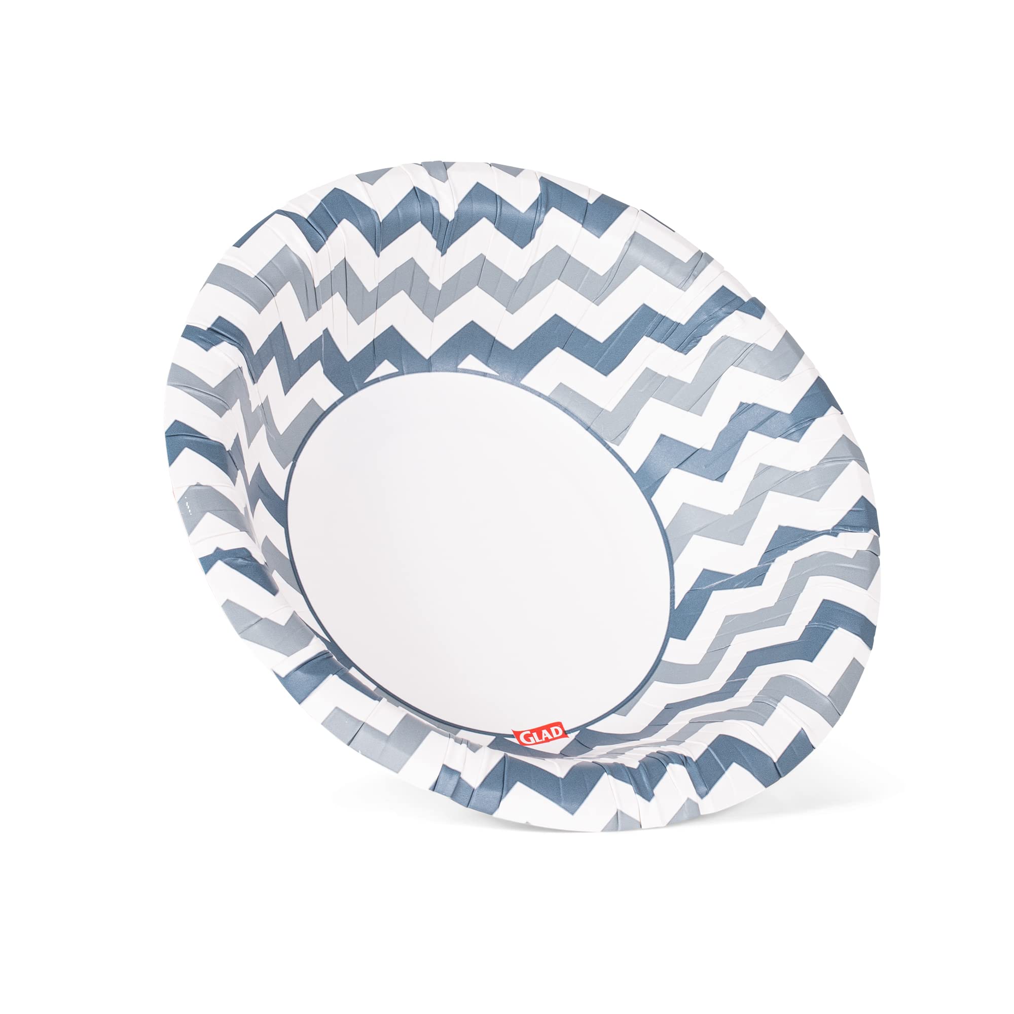 Glad 16 oz Disposable Paper Bowls with Chevron Design, 50 ct | Disposable Bowls for Parties & Picnics and Everyday Use | Microwave Safe, Soak Proof Paper Bowls from Glad