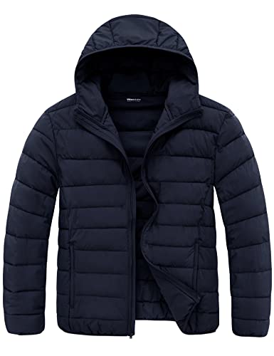 Wantdo Men's Big and Tall Puffer Jacket Long-Sleeve Lightweight Down Jacket Warm Winter Coat Navy 3X-Large Big