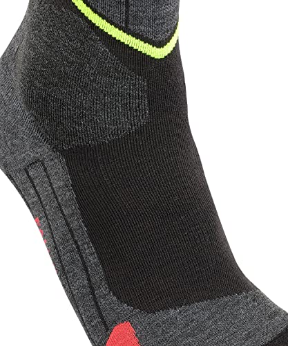 FALKE Men's SC1 Ski Socks, Merino Wool, Mid Calf, Ultra Light Cushion, Breathable Quick Dry, Winter Athletic Sock, Black (Black-Mix 3010), 12.5-13.5, 1 Pair