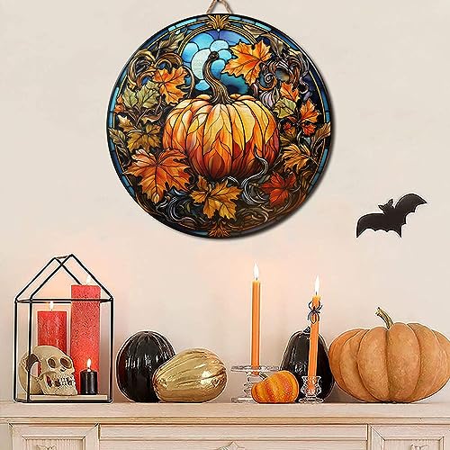 V VIBEPY 2D Flat All Over Printed, Pumpkin Wooden Sign, Fall Sign, Autumn Sign, Pumpkin Sign For Fall Decor, 8",12",18" Wood Sign, Autumn Decor, Fall Decorations (CSWS-EPHG-51197001)