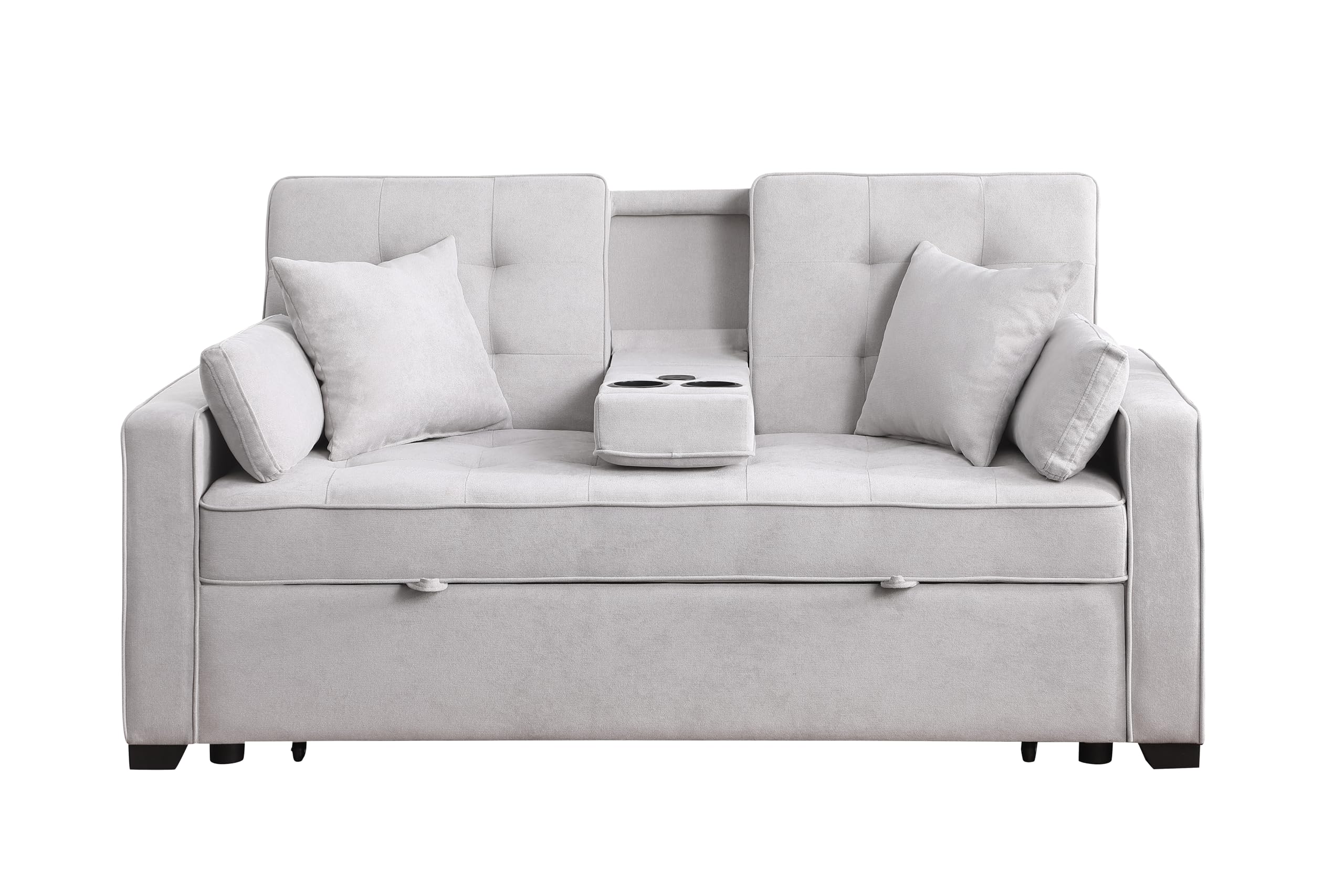 MMTGO 3-Seat Sectional Sofa Set with Storage Ottoman, Cup Holder, USB Port, Magazine Bags, Storaged Armrests, L Shaped Upholstered Couch for Living Room, Compact Space