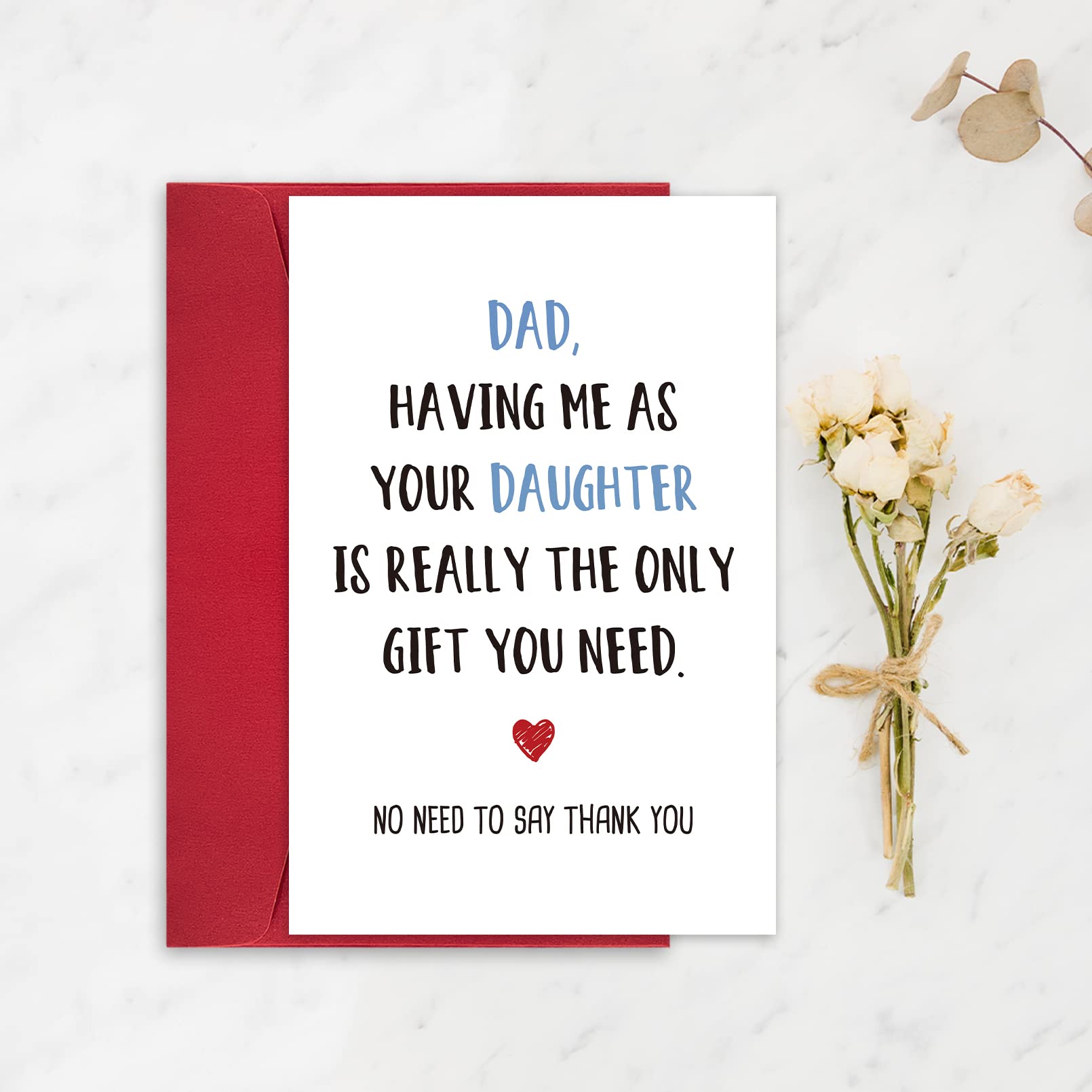 Ulbeelol Dad Birthday Card, Pompous Fathers Day Card from Daughter, Funny Card for Father, Arrogant Fathers Day Card, Rude Fathers Day Card