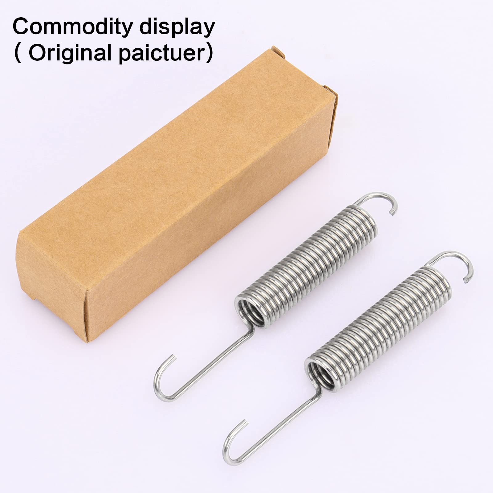 GNPADR 4-1/4inch (2Pcs) Stainless Steel Replacement Recliner Sofa Chair Mechanism Tension Spring - Long Neck Hook Style