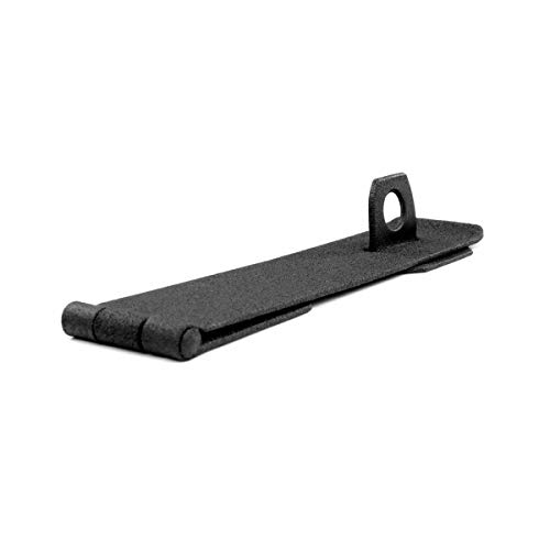 Renovators Supply Manufacturing Door Lock Latch 6 1/4 in. Black Wrought Iron Hasp Latch Garage Barn Door Lock with Mounting Hardware