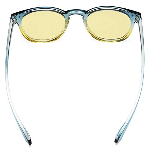 Eyekepper Blue Light Blocking Computer Glasses Digital Eye Strain Prevention-Yellow Tinted Lens Reading Glasses (Blue-Yellow Frame, 1.00)