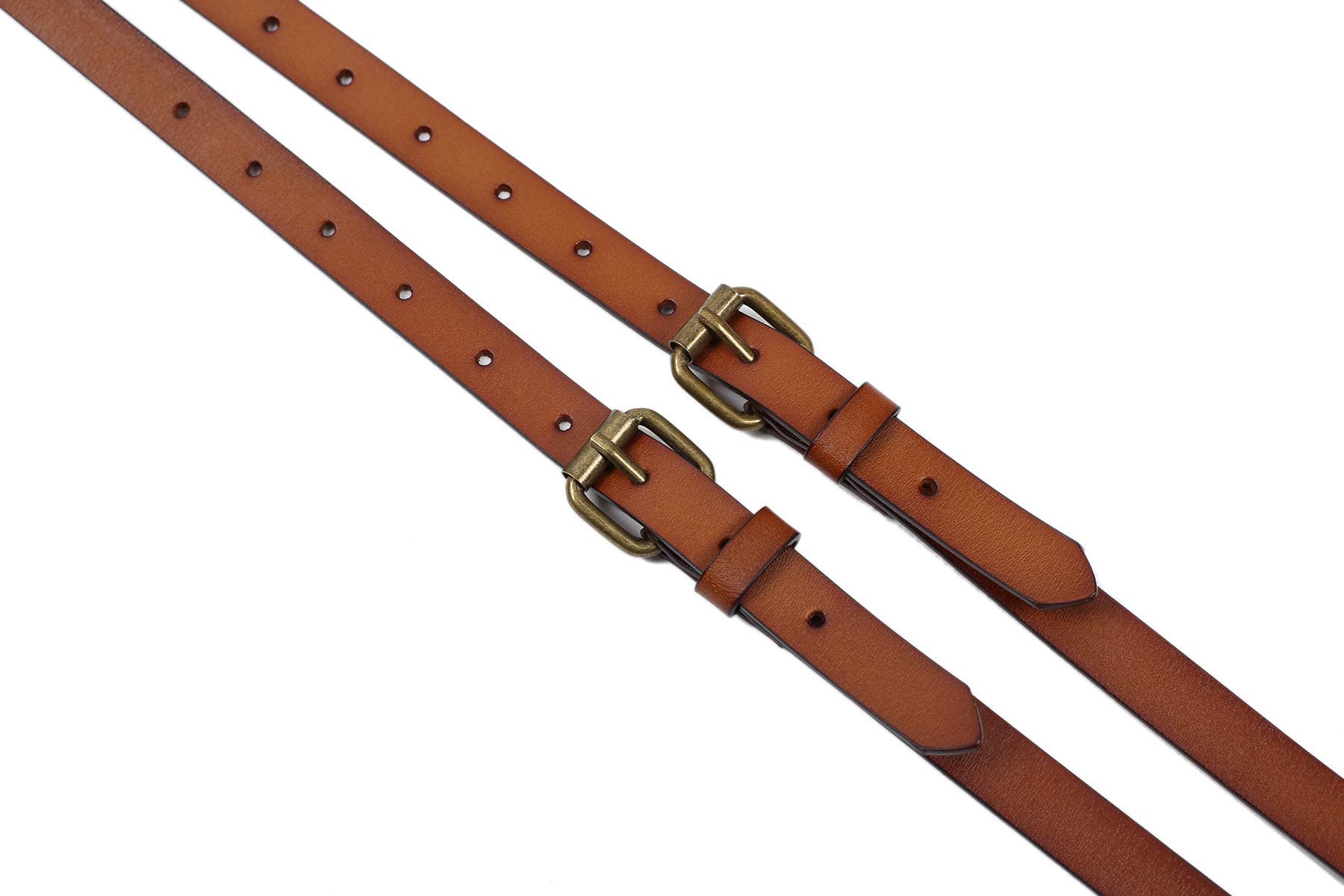 Exception Goods Leather Suspenders For Men, Personalized Brown Genuine Leather, Groomsmen Gifts (L Fits 5'2"-6'23", Brown)
