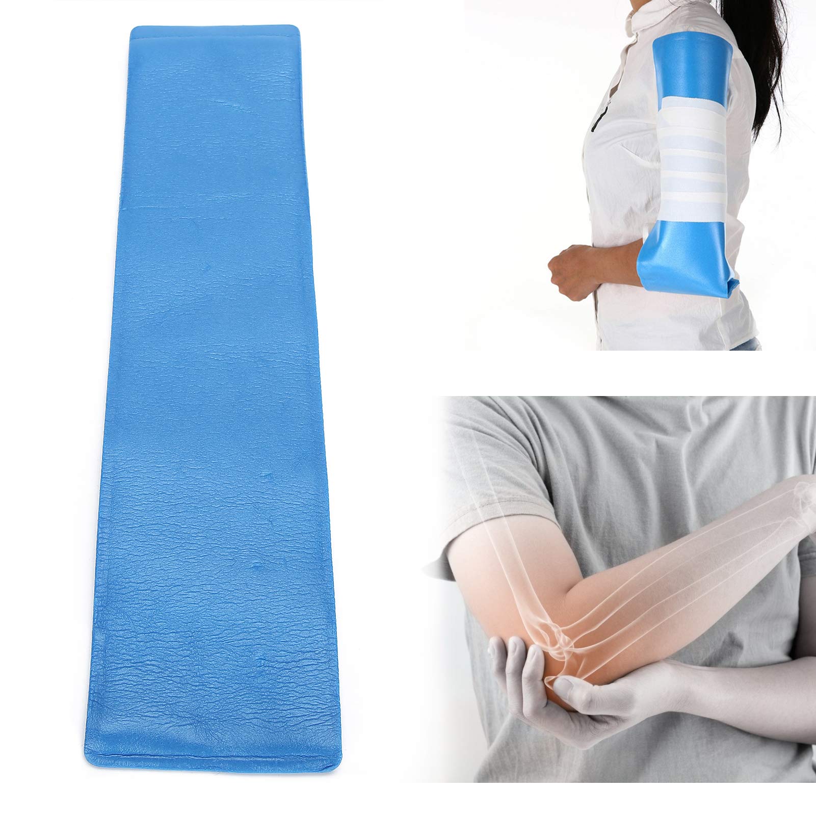 Foam-Rolled Emergency Splint, Leg Arm Sprain Fracture Injury Immobilization Reusable Foam Splint - Good Xray Perspectivity, Good Plasticity, Can Be Cut(Blue)(15 *
