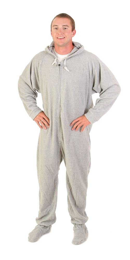 Forever Lazy Footed Adult Onesie - Asleep on The Job Gray - M