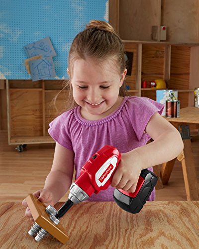Fisher-Price Preschool Toy Drillinâ Action Tool Set with Sounds, 10 Pieces for Construction Pretend Play for Kids Ages 3+ Years