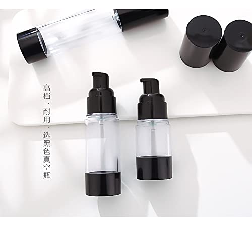 Ergonflow 3Pcs/lot 15ML 30ML 50ML Empty Black Airless Lotion Cream Pump Plastic Container Cosmetic Bottle Dispenser Travel Refillable Containers