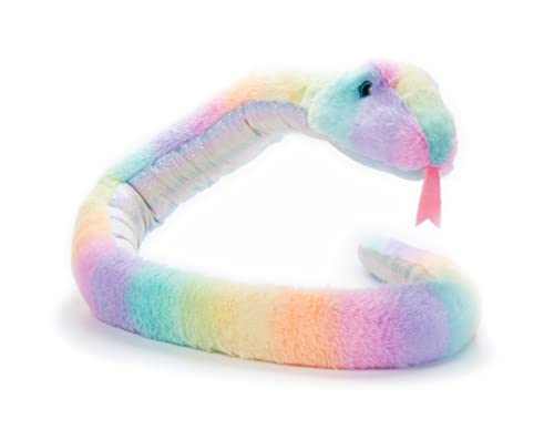 The Petting Zoo Snake Stuffed Animal Plushie, Ombrez Zoo Animals, Rainbow Snake Plush Toy 54 inches