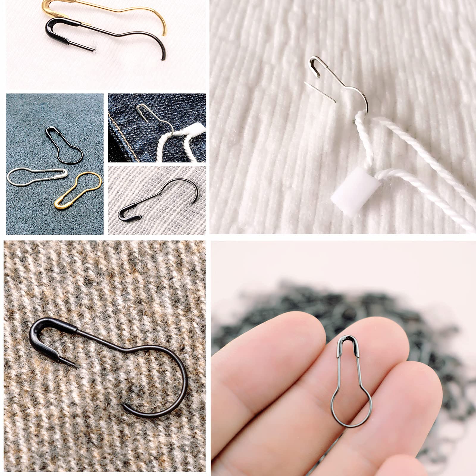 Transun Moo 500Pcs Black Safety Pins 0.8" Metal Bulb Pins Gourd Pin Clothing Tag Pins Calabash Pin for DIY Craft, Home Accessories