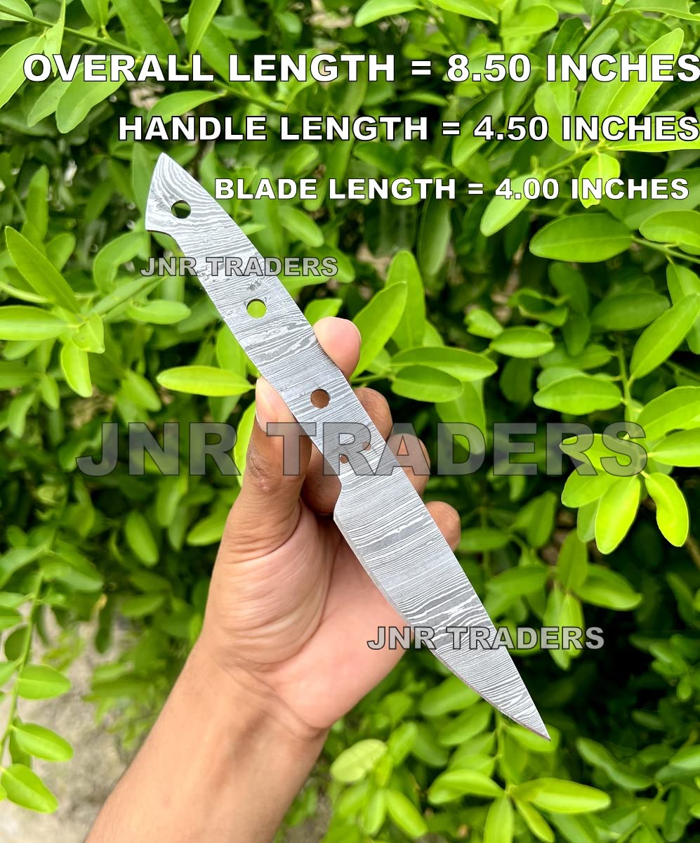 JNR Traders Damascus Steel Blank Blade Knife Making Material 9" Handmade Damascus Paring Knife Blank Blade Full Tang 352 Layers jnr3720
