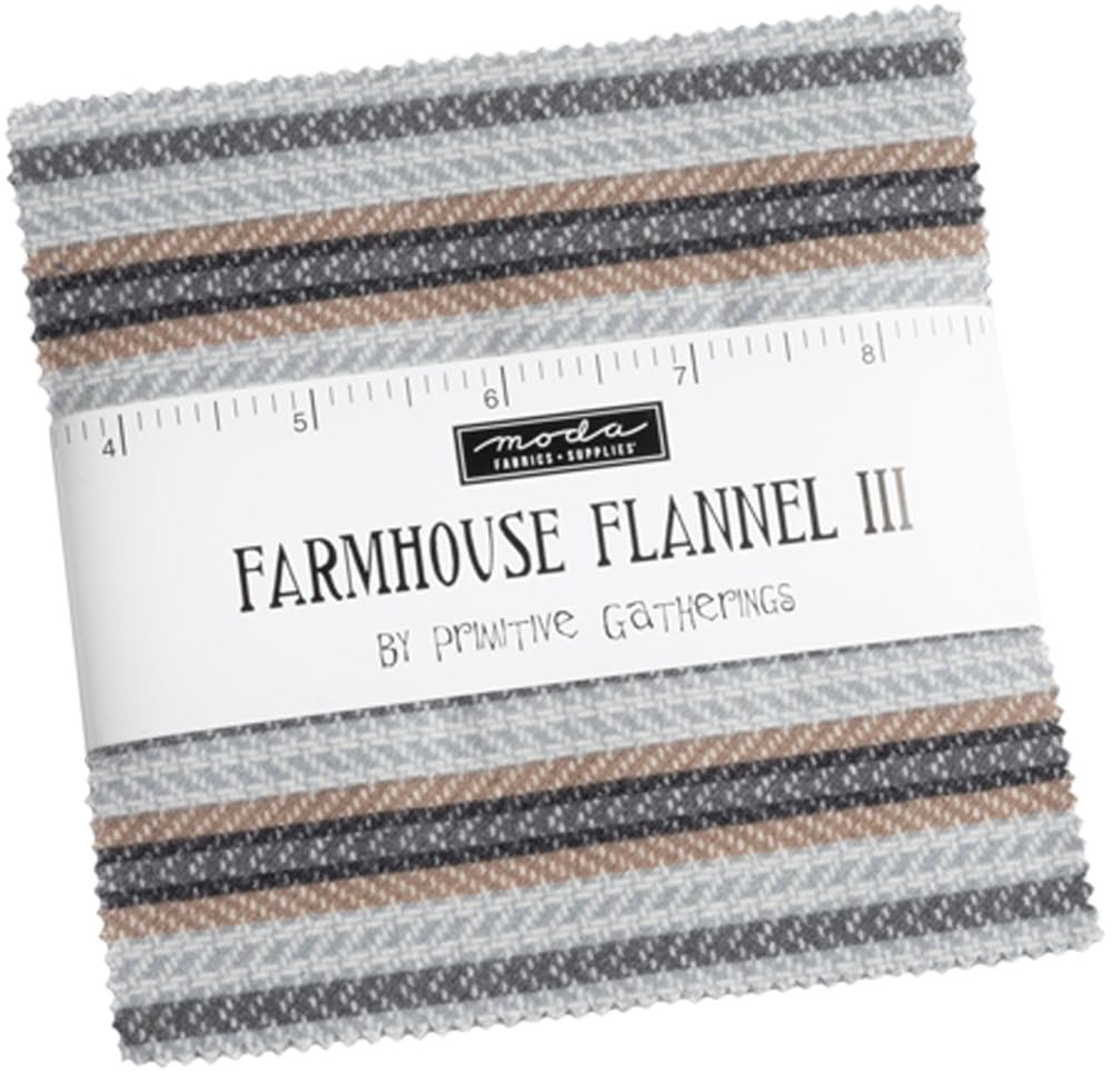 Moda Fabrics Farmhouse Flannels III Charm Pack by Primitive Gatherings 49270PPF, 5 Inches
