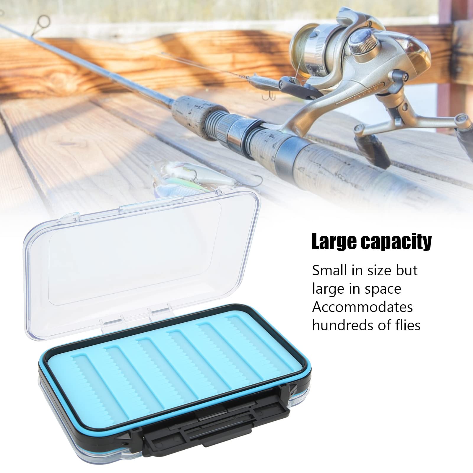 Fishing Accessories and Tools Kit Fishing Box Transparent Double Sided Portable ABS Impact Resistant Waterproof Silicone Lure Tackle Box