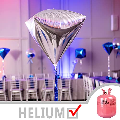 PartyWoo Metallic Silver Balloons 50 pcs 5 Inch and Diamond Silver Foil Balloons 6 pcs