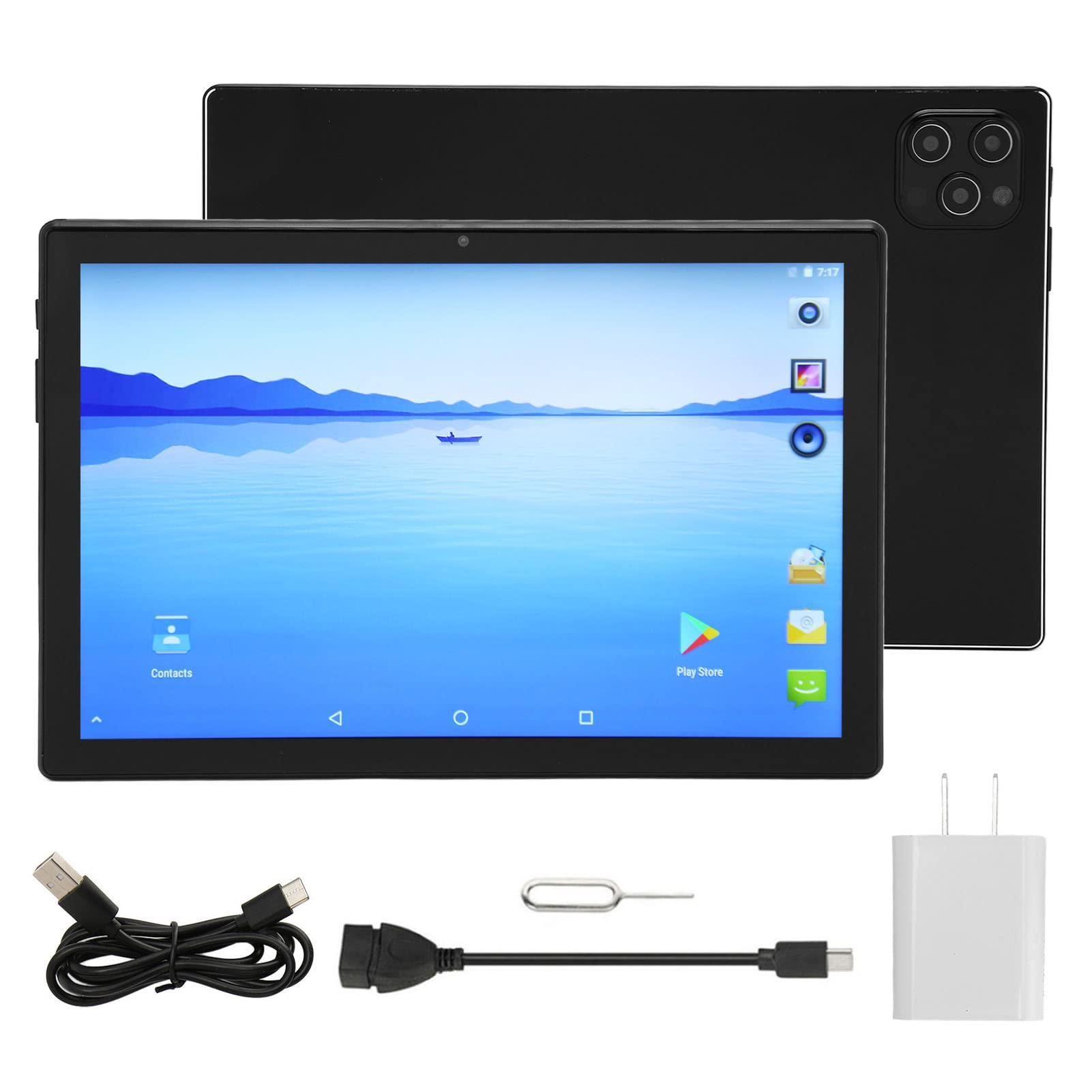 HEEPDD Portable Tablet, 10.1 Inch Tablet OctaCore Processor 10.1 Inch IPS Screen 100-240V 6G RAM 128G ROM for Travel (US Plug)