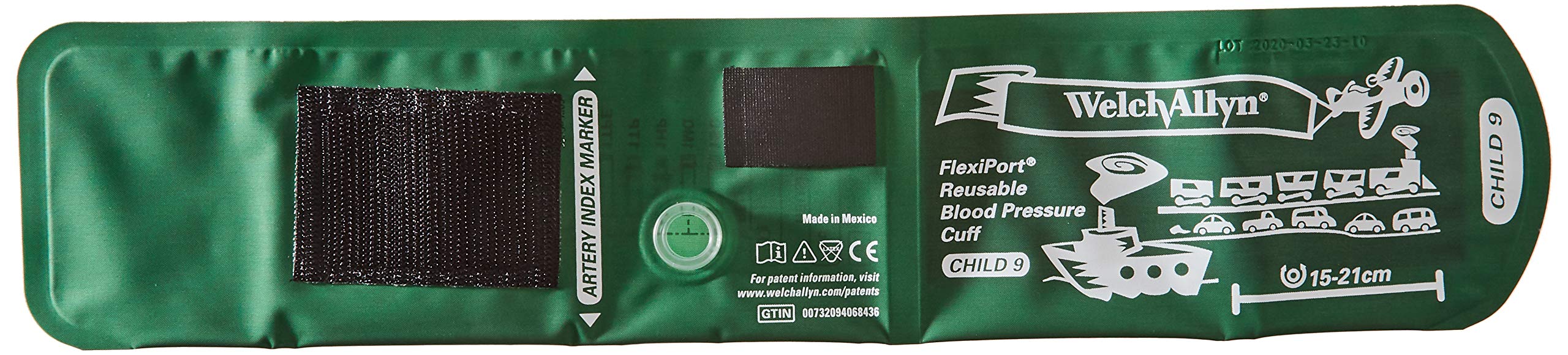 Welch Allyn REUSE-09 FlexiPort Blood Pressure Cuff, Size-09 Child, Reusable without Tubes or Connectors, Cuff Range 15-21 cm