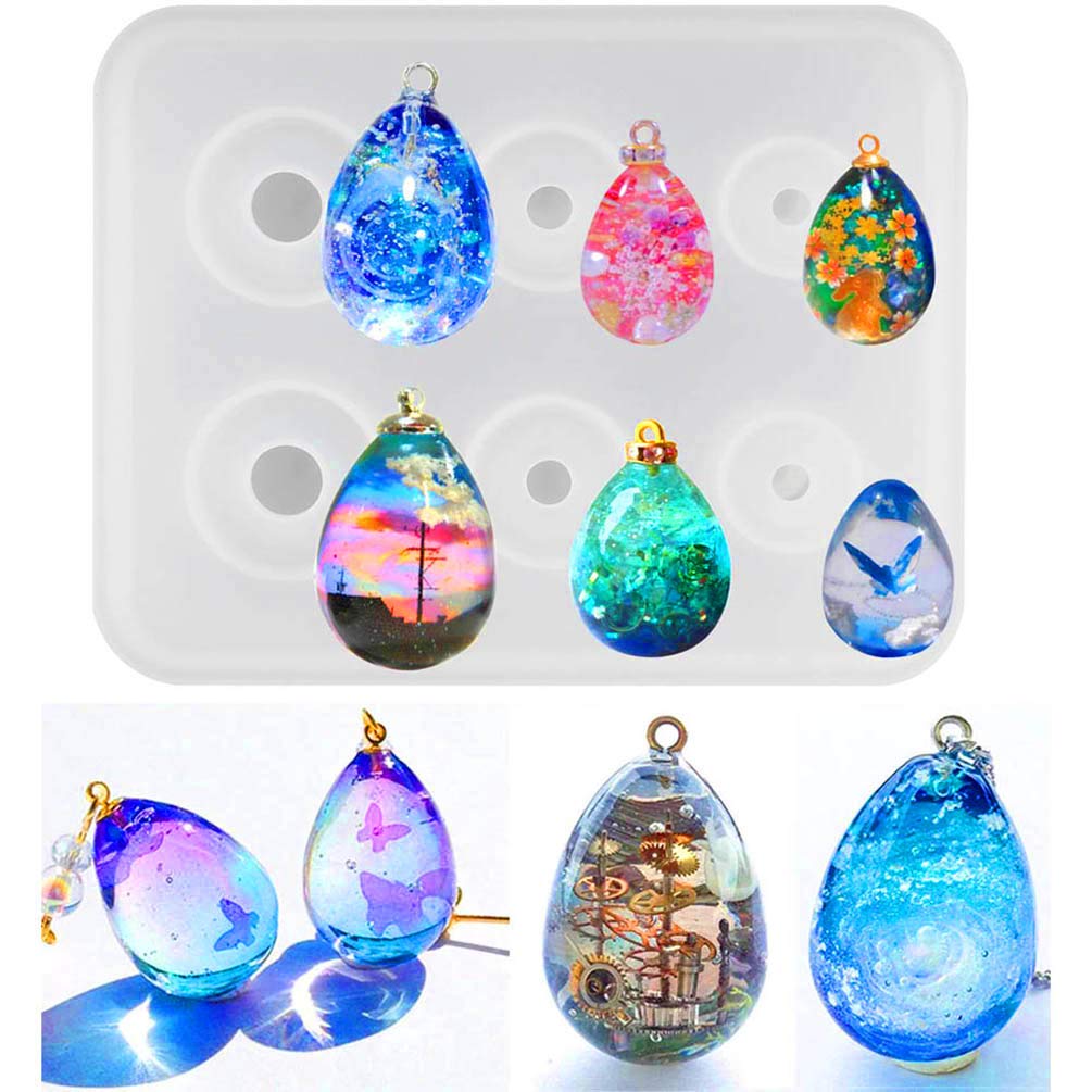 Eggs Ball Silicone Resin Molds for Jewelry Keychain, Epoxy Resin Ball Spheroid Necklace Stone Mold, Mini Orbs Pendant Casting Silicon Mold for UV Resin Crafts, DIY Easter Eggs Planet Jewelry Making