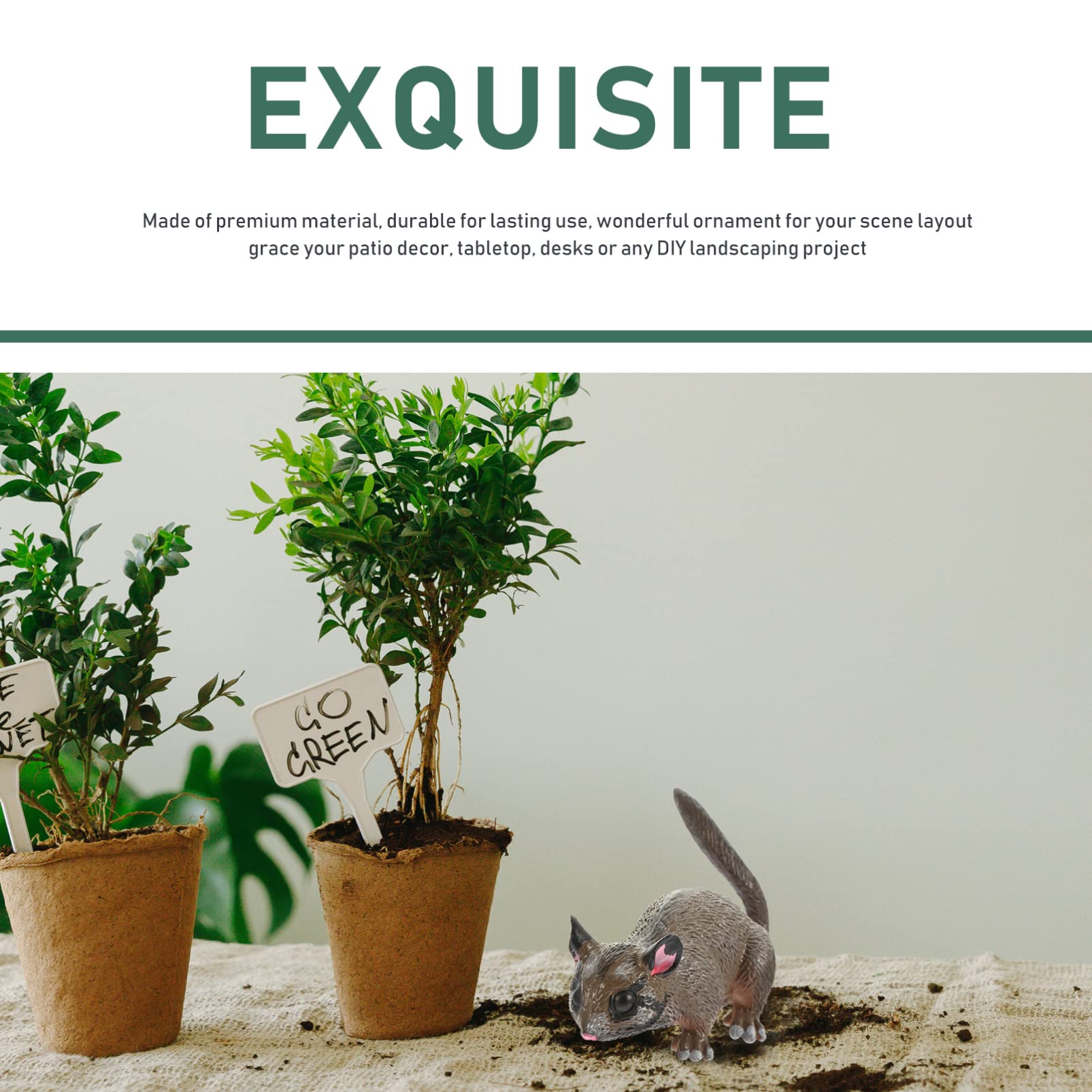 Healifty Rat Plush Sugar Glider Figurine Squirrel Statue Sugar Glider Figure Flying Squirrel Figurine Squirrel Figure Animal Squirrel Tabletop Decor